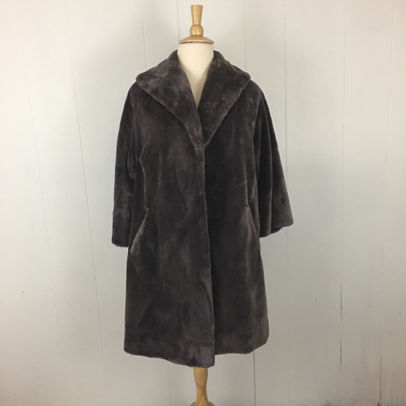 Vintage | Jackets & Coats | Vintage 6s 70s Purple Faux Fur Open Placket ...